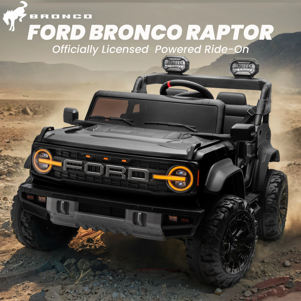 24V 2 Seater Ride on Cars, Licensed Ford Bronco Raptor Powered Ride on ...