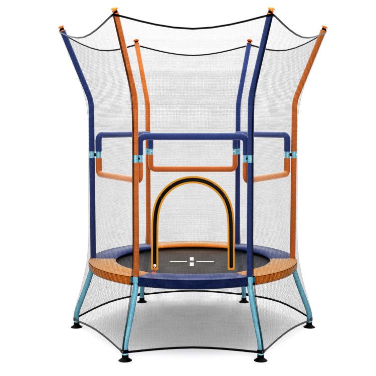 Mini Trampoline for Kids with Safety Enclosure Net and Foam Handles ...