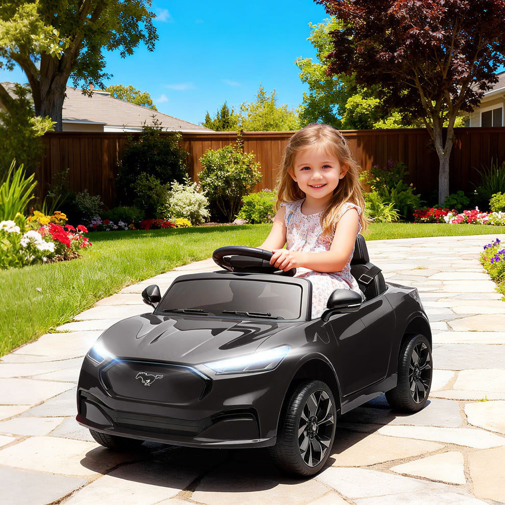 Qaba 12V Kids Ride On Car, Licensed Ford Mustang Mach-E Electric Car w ...
